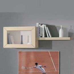 Pharao24.de Wandboard und Wandvitrine in Esche hell furniert modern (zweiteilig)