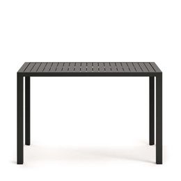 Pharao24.de Aluminium Garten Bartisch in Dunkelgrau 150 cm breit - 95 cm hoch