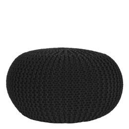 Pharao24.de Strickpouf in Schwarz Skandi Design