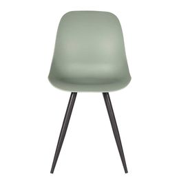 Pharao24.de Esstischstuhl in Graugr&uuml;n Kunststoff Skandi Design (2er Set)