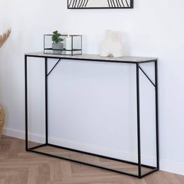 Pharao24.de Wandtisch Flur Tisch in Schwarz und Beigegrau