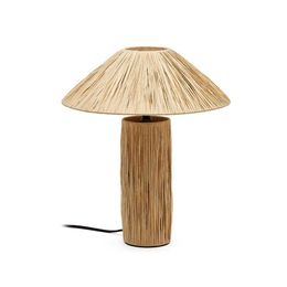 Pharao24.de Raffiabast Tischlampe in modernem Design 41 cm hoch - 35 cm breit