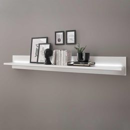 Pharao24.de Wandboard Wohnzimmer in Wei&szlig; LED Beleuchtung