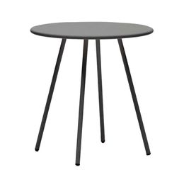 Pharao24.de Grauer Metall Gartentisch 70 cm Durchmesser 74 cm hoch