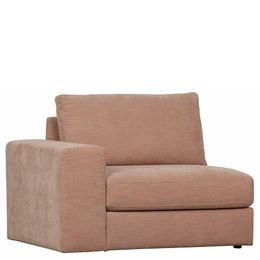Pharao24.de Sofa Element Rosa mit Armlehne links R&uuml;cken echt bezogen