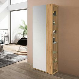 Pharao24.de Garderobenschuhschrank in Wildeichefarben Spiegel