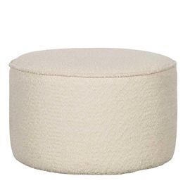 Pharao24.de Hocker Cremeweiss aus Boucle Stoff 60 cm Durchmesser