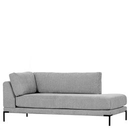 Pharao24.de Lounge Element links Hellgrau 200 cm breit Vierfu&szlig;gestell aus Metall