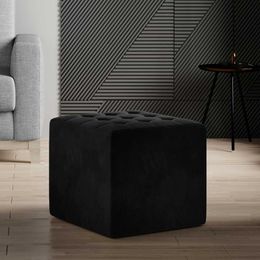 Pharao24.de Sitzhocker Hocker aus Samt in quadratischer Form