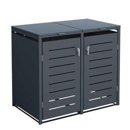 Pharao24.de Muelltonnenbox f&uuml;r 2 Tonnen aus Stahl modernem Design
