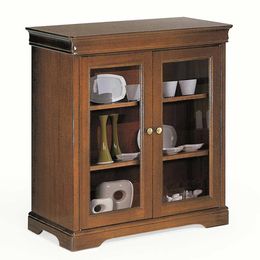 Pharao24.de Kleiner Vitrinenschrank im klassischen Stil zwei Glast&uuml;ren