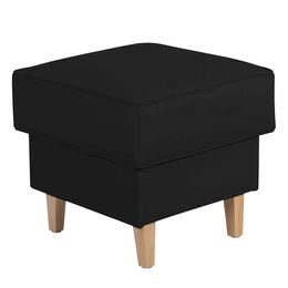 Pharao24.de Hocker aus schwarzem Kunstleder in quadratischer Form 45 cm hoch