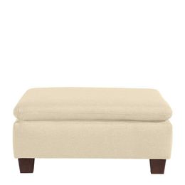 Pharao24.de Couch Sitzhocker Beige aus Flachgewebe Buche Massivholz