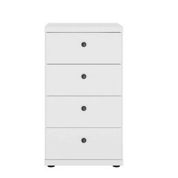 Pharao24.de Hochkommode mit Schubladen wei&szlig;er Landhaus Stil 47 cm breit