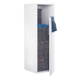 Pharao24.de Kleiner W&auml;scheschrank weiss in modernem Design 110 cm hoch