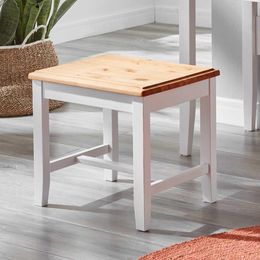 Pharao24.de Beistellhocker Kiefer massiv im Landhausstil 41 cm Sitzh&ouml;he