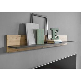 Pharao24.de Modernes Wandboard in Wildeiche Optik und Dunkelgrau 138 cm breit