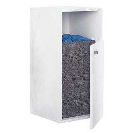 Pharao24.de Kleiner W&auml;schesammler Schrank in Wei&szlig; 74 cm hoch - 40 cm breit
