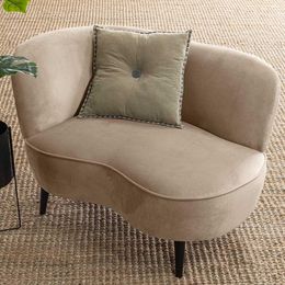 Pharao24.de Modernes Loft Sofa im Retrostil Samt und Birke Massivholz