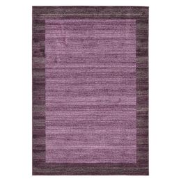 Pharao24.de Moderner Kurzflor Teppich in Aubergine-Violett drei Gr&ouml;&szlig;en