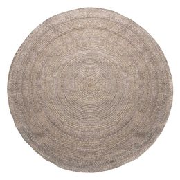 Pharao24.de Runder Teppich Wohnzimmerteppich in Beige 200 cm breit