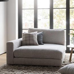 Pharao24.de Sofa Sessel hellgrau Stoff Armlehne links 129 cm breit