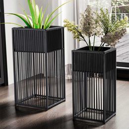 Pharao24.de Blumentopf Set &Uuml;bertopf zweiteilig in modernem Design (zweiteilig)