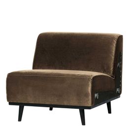 Pharao24.de Modularsofa Element Samt in Taupe Vierfu&szlig;gestell aus Holz