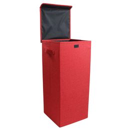 Pharao24.de W&auml;schesammel Truhe Rot mit Textilgewebe Oberfl&auml;che 70 cm hoch
