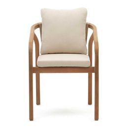 Pharao24.de Stuhl Set Garten und Haus aus Eukalyptusholz Polsterauflage (4er Set)