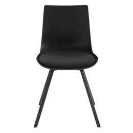Pharao24.de Moderne Esstisch St&uuml;hle in Schwarz Kunststoff (2er Set)