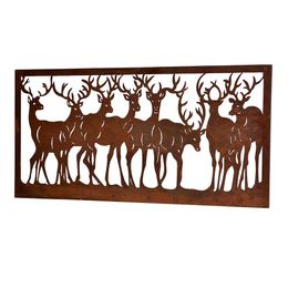 Pharao24.de Wanddeko Rost mit Hirsch Motiv 80 cm breit