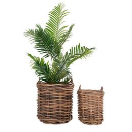 Pharao24.de Rattan K&ouml;rbe im Landhausstil 70 cm hoch (zweiteilig)