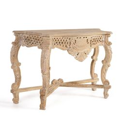Pharao24.de Konsolentisch Designtisch aus Mangobaum Massivholz geschnitzt