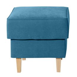 Pharao24.de Polsterhocker Velour Petrol in quadratischer Form 45 cm hoch