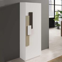 Pharao24.de Schuhschrank in Wei&szlig; und Beige 50 cm breit