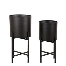 Pharao24.de Blumenhocker aus Metall Schwarz (zweiteilig)