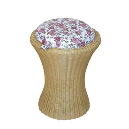 Pharao24.de Sitzhocker in Beige Rattan Bunt