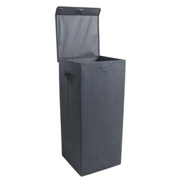 Pharao24.de W&auml;schesammler Anthrazit mit Textilgewebe Oberfl&auml;che 70 cm hoch