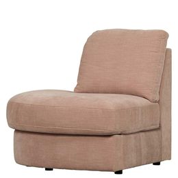 Pharao24.de Sofa Modul Element Rundung links in Rosa R&uuml;cken echt bezogen