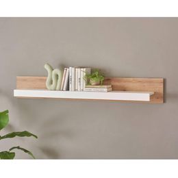 Pharao24.de Wandregal Wandboard in Eichefarben und Wei&szlig; matt