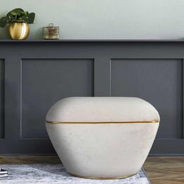 Pharao24.de Hocker in Taupe Samtvelours