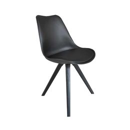 Pharao24.de Schalenst&uuml;hle Skandi in Schwarz Kunststoff und Metall (2er Set)