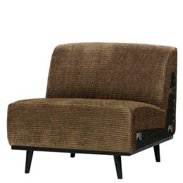 Pharao24.de Sofa 1-Sitzer Element in Hellbraun Cord Vierfu&szlig;gestell aus Holz