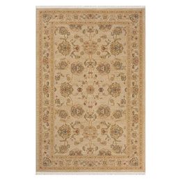 Pharao24.de Kurzflorteppich floral im orientalischen Stil Beige und Creme