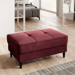 Pharao24.de Couchhocker Polsterhocker in Bordeaux aus Textil