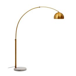 Pharao24.de Bogenlampe Messing 185 cm hoch - 170 cm tief Marmorplatte Fu&szlig;