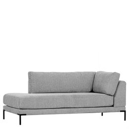 Pharao24.de Lounge Element rechts Hellgrau mit Vierfu&szlig;gestell aus Metall 200 cm breit