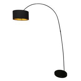 Pharao24.de Bogenleuchte in Schwarz und Goldfarben modernem Design