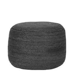 Pharao24.de Geflecht Pouf in Anthrazit handgearbeitet